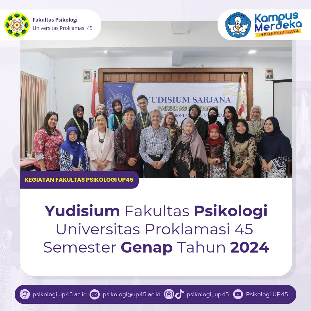 Yudisium Fakultas Psikologi Universitas Proklamasi 45 Semester Genap Tahun 2024 - PSIKOLOGI